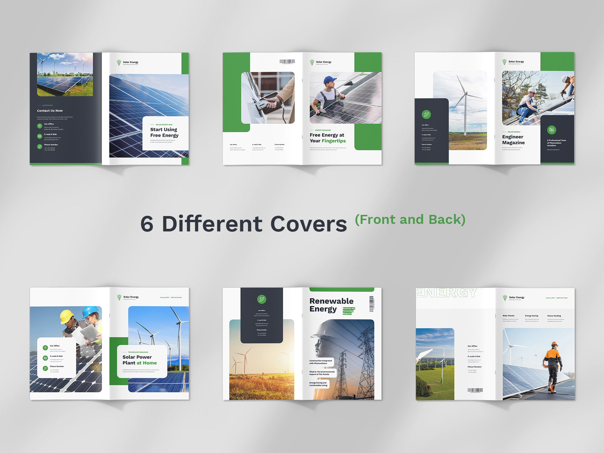 Solar Energy Magazine Template, Canva and Indesign Template, 24 ...