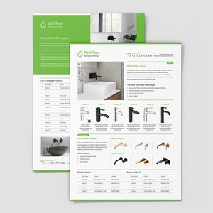 Tap Technical Data Flyer Canva Template, Product Description ...