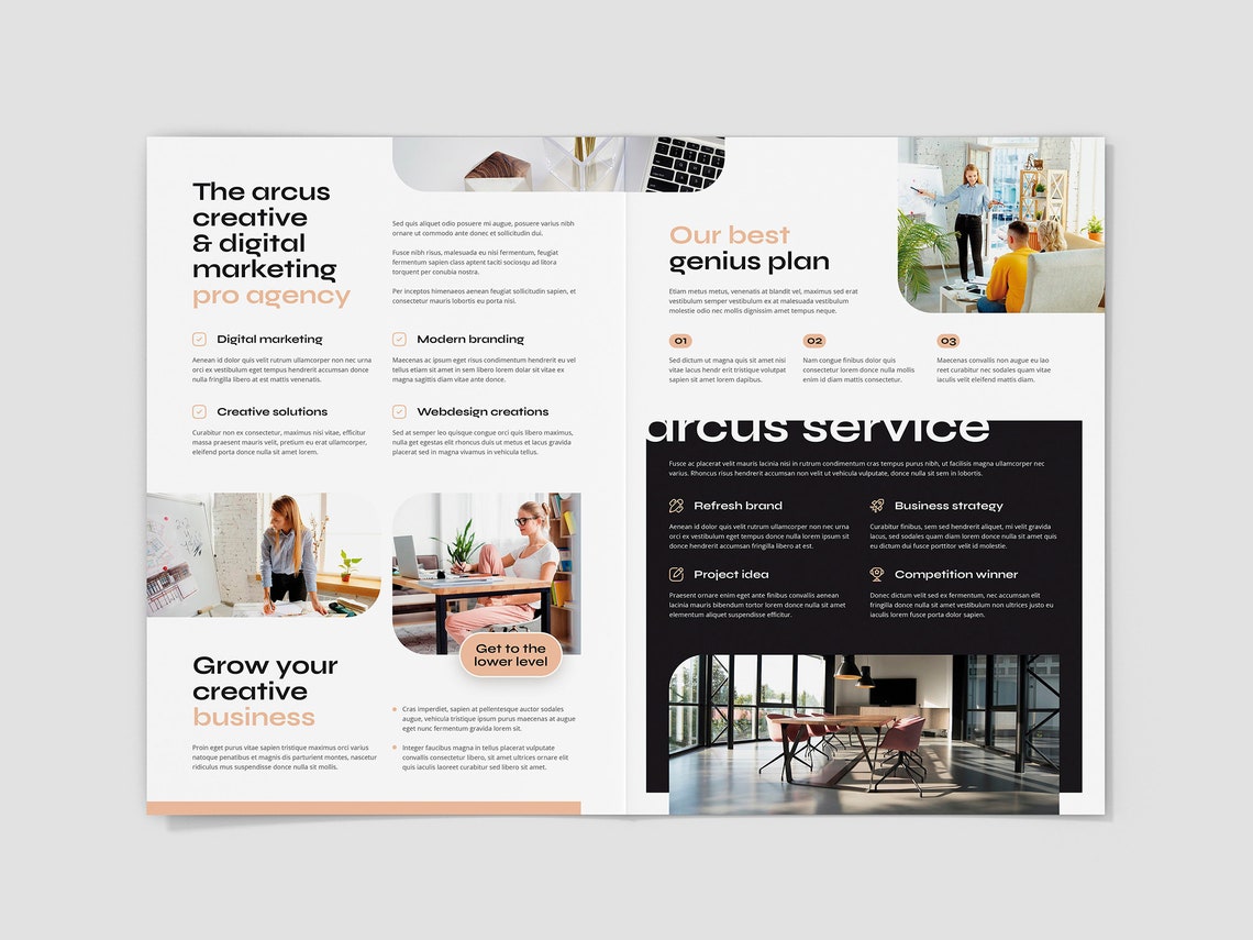 Sleek Arcus Brochure Template for Marketing Agencies and Home Buyers ...
