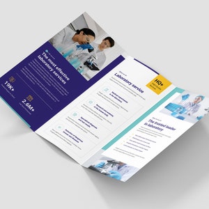 Laboratory Brochure Tri-fold, Canva Template, Medical Brochure Design ...