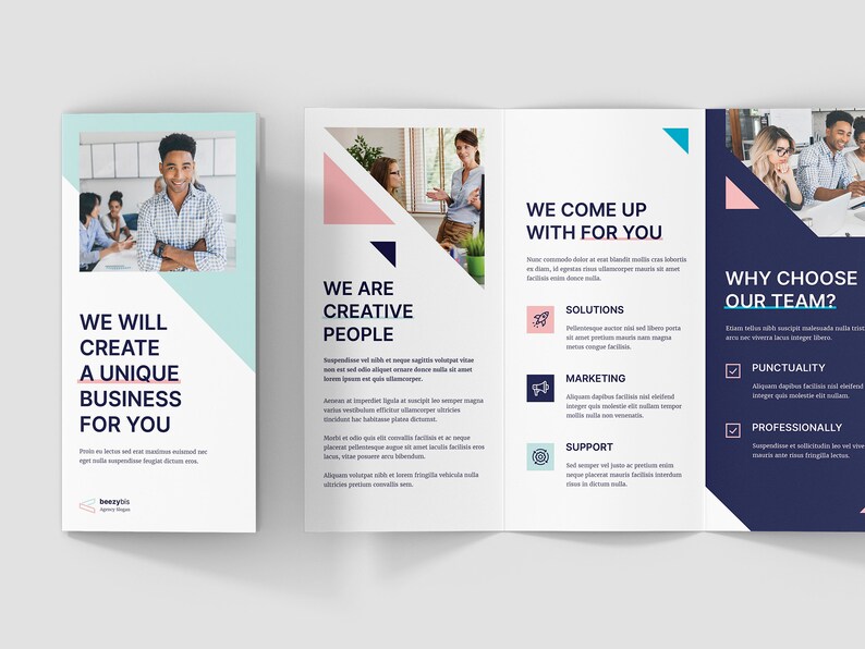 Creative Agency Studio Brochure Tri-fold, Canva Template, Modern Unique ...