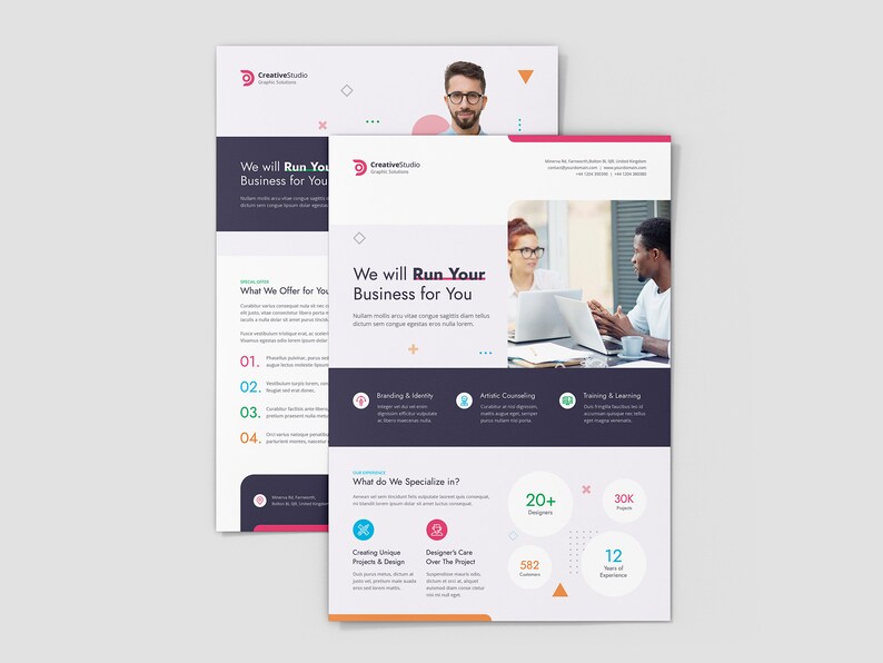 Creative Marketing Studio Flyer Print Canva Template, IT Solutions ...