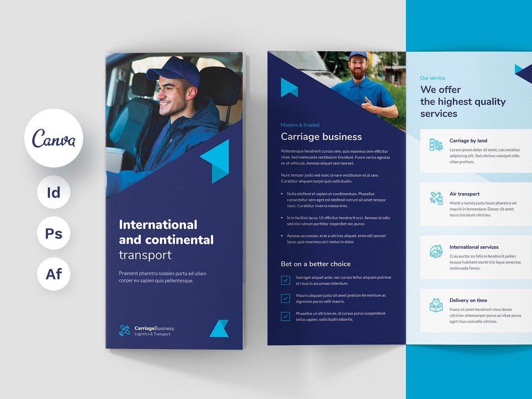 Carriage, Delivery, Orders Have Shipped, Brochure Trifold, Canva ...