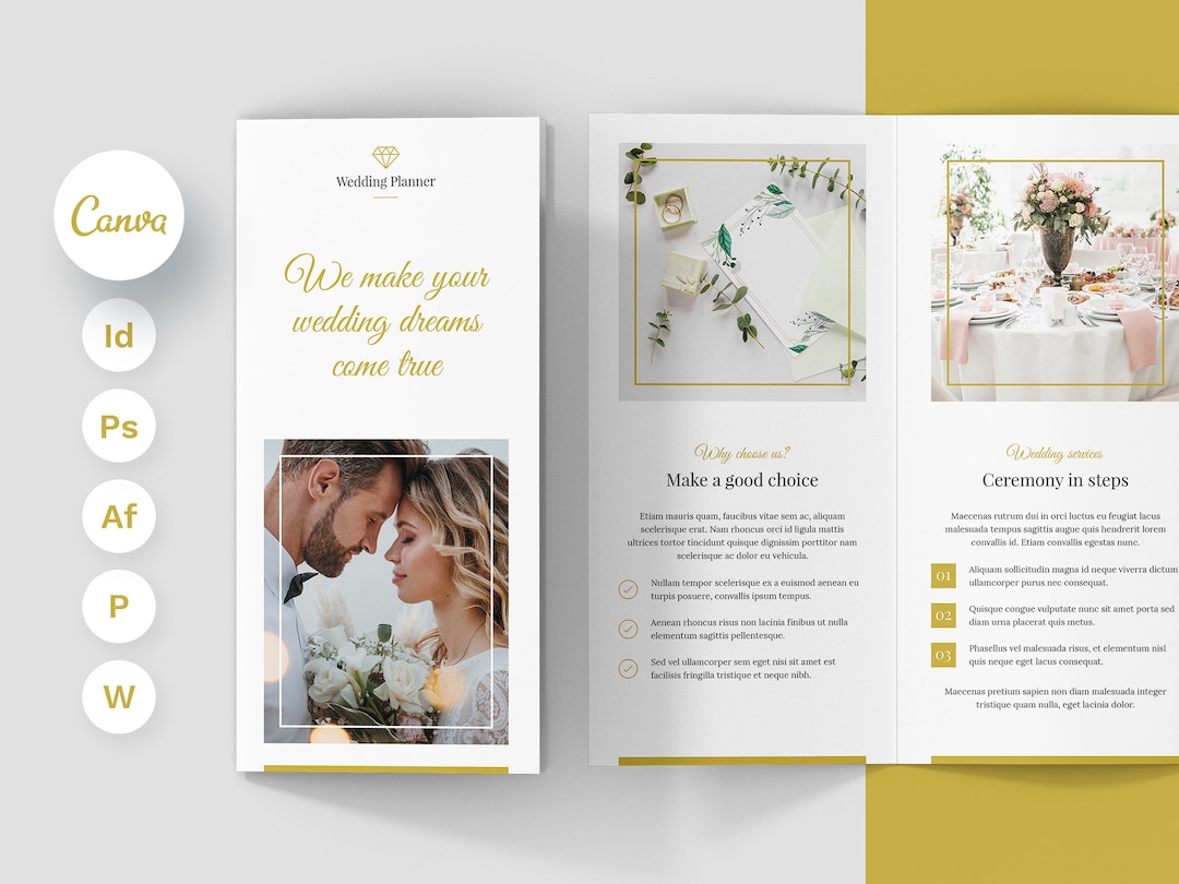 Wedding Offer Brochure Tri-fold, Wedding Planner, Photographer Client ...