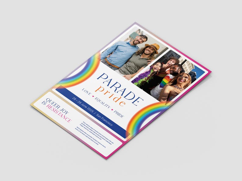LGBT Parade Pride Flyer Template Canva, Events, Community Campaigns ...