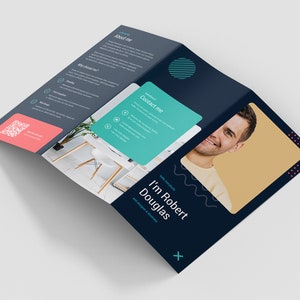 Resume Brochure Tri-fold Canva Template, MS Word Resume Design, Figma ...