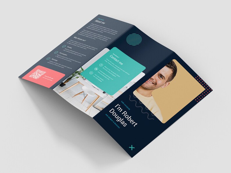 Resume Brochure Tri-fold Canva Template, MS Word Resume Design, Figma ...