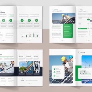 Solar Energy Company Profile, Canva Template, Indesign and Affinity ...