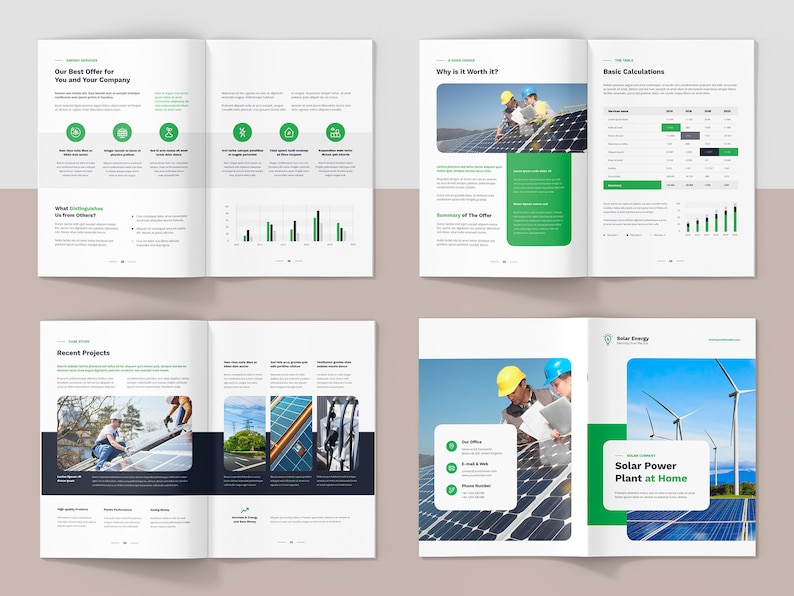 Solar Energy Company Profile, Canva Template, Indesign and Affinity ...