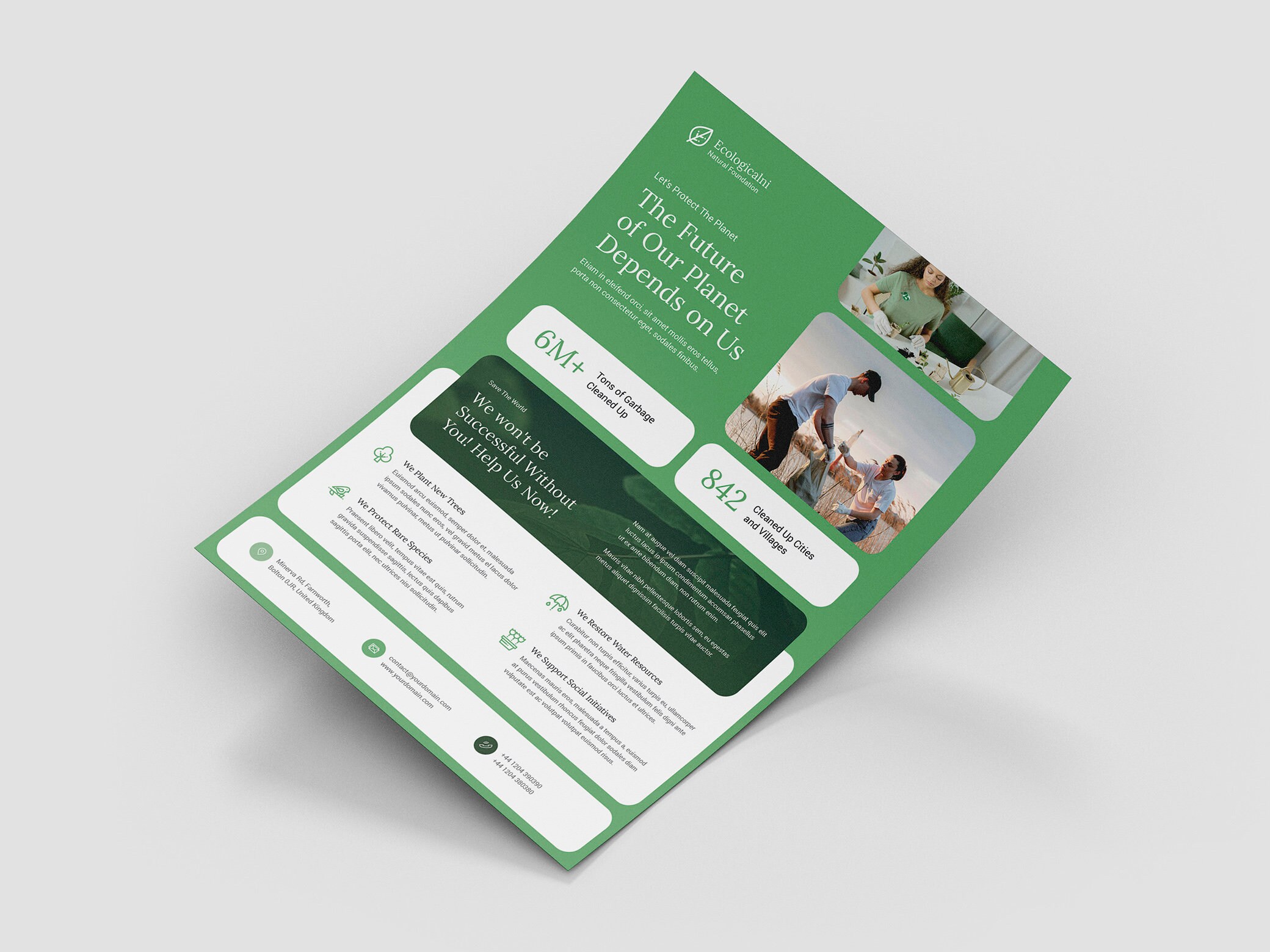 Ecology Foundation Flyer Canva Template, Renewable Energy Design - Etsy