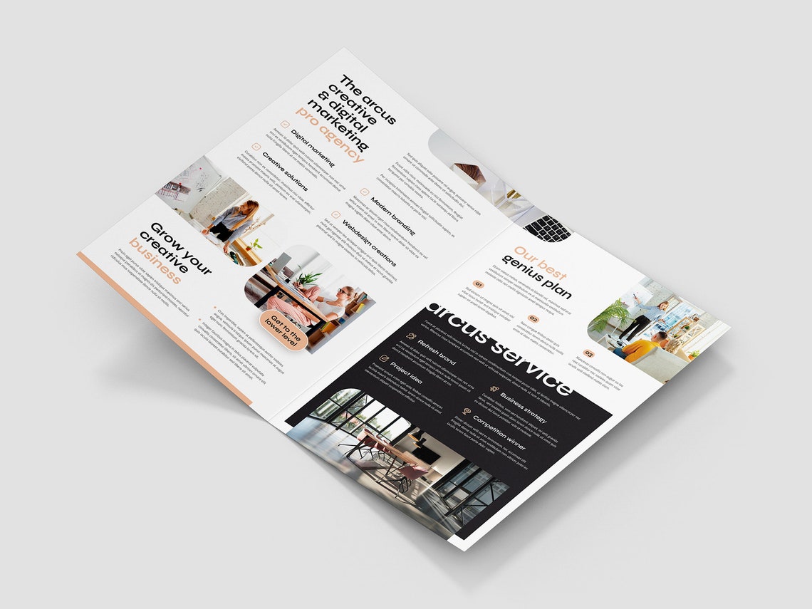 Sleek Arcus Brochure Template for Marketing Agencies and Home Buyers ...