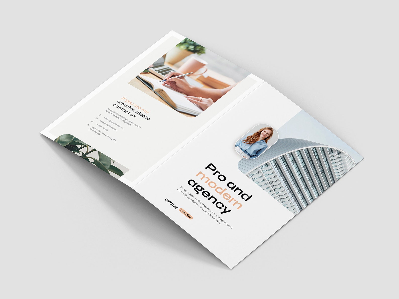 Sleek Arcus Brochure Template for Marketing Agencies and Home Buyers ...
