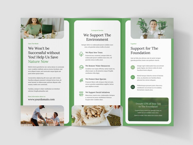 Ecology Brochure Tri-fold Template, Environmental Protection (canva ...