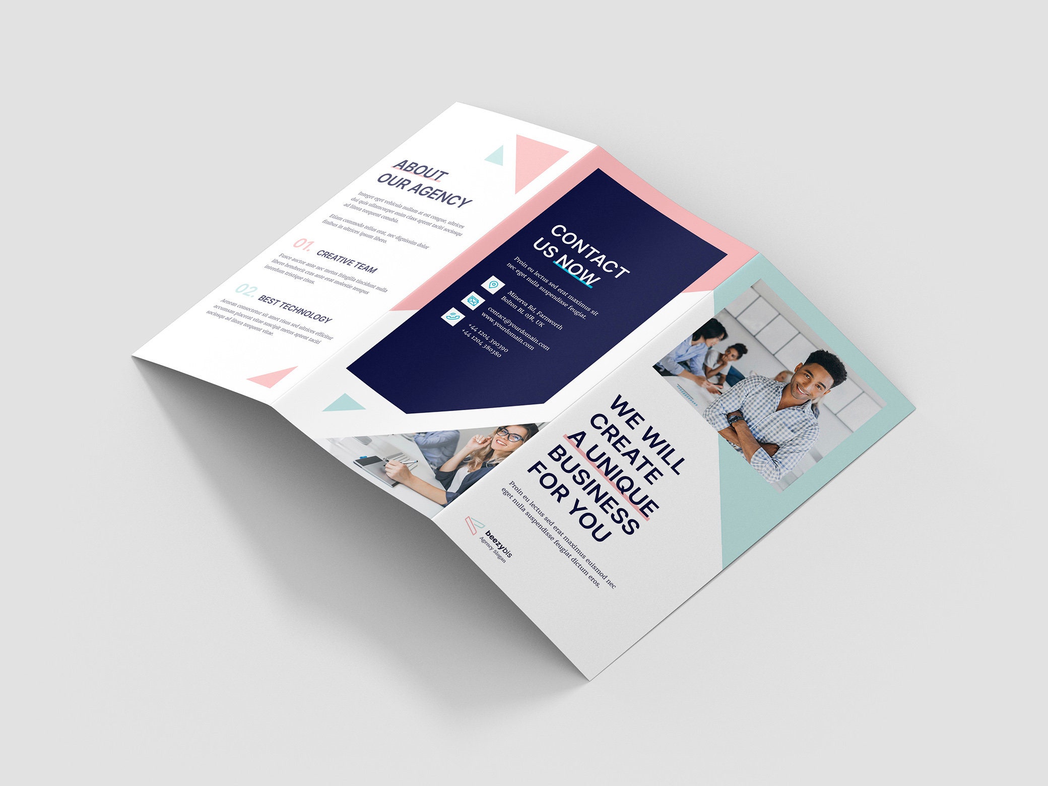 Creative Agency Studio Brochure Tri-fold, Canva Template, Modern Unique ...