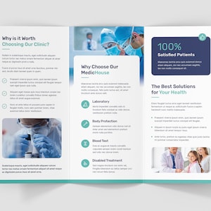 Doctor and Medical Brochure Tri-fold Canva Template, Hospital, Skincare ...