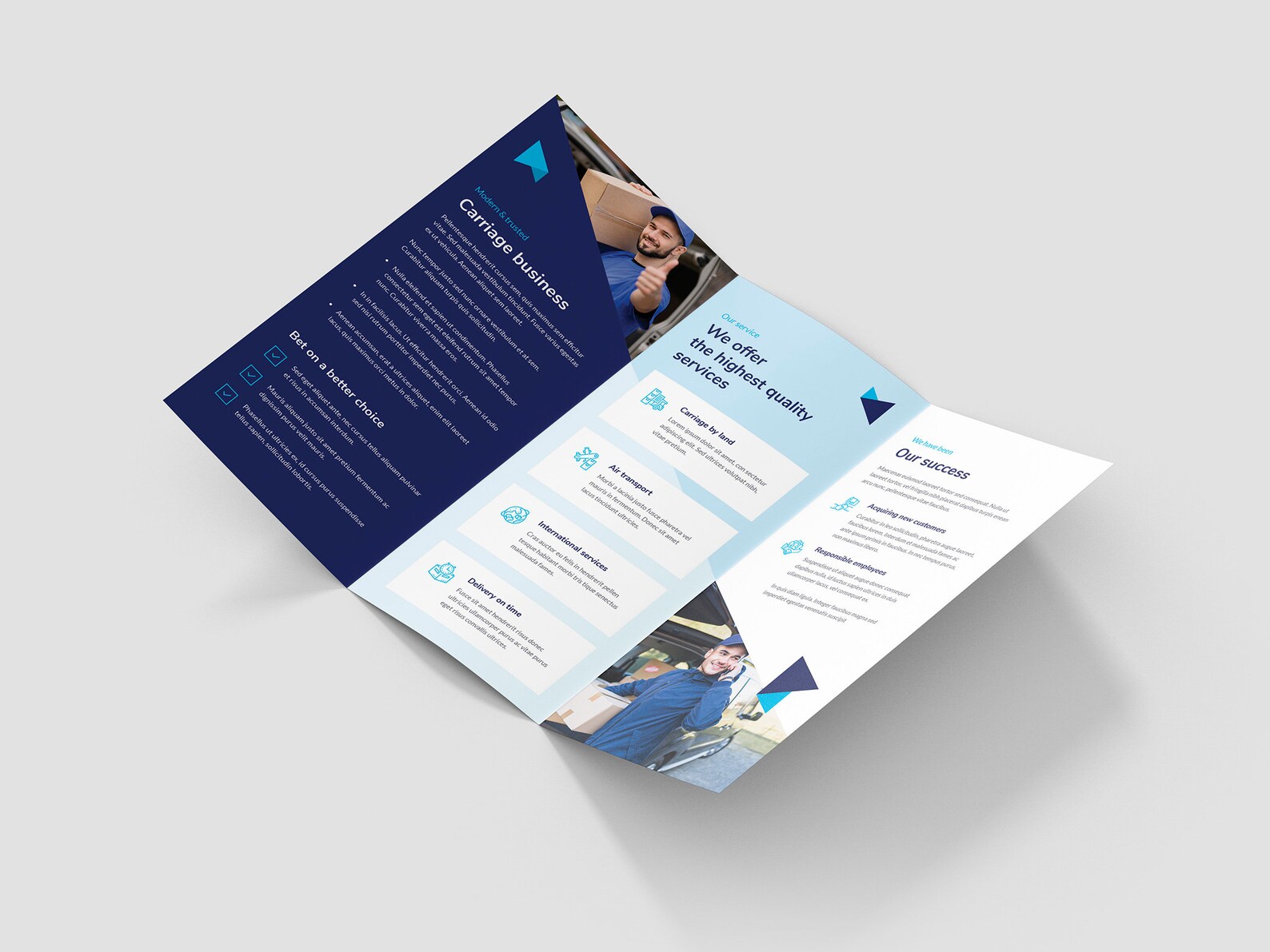 Carriage, Delivery, Orders Have Shipped, Brochure Trifold, Canva ...