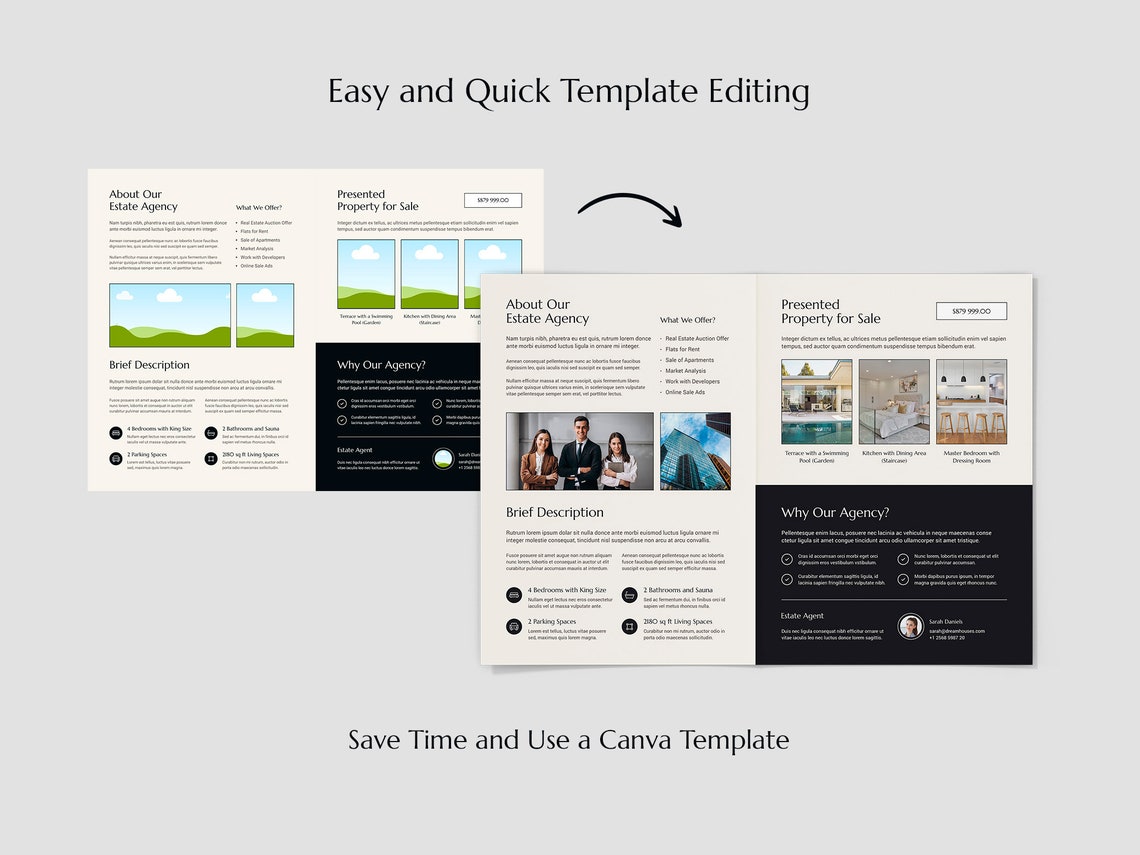 Luxury Real Estate Property Prospectus Bi-fold Brochure Indesign PSD ...