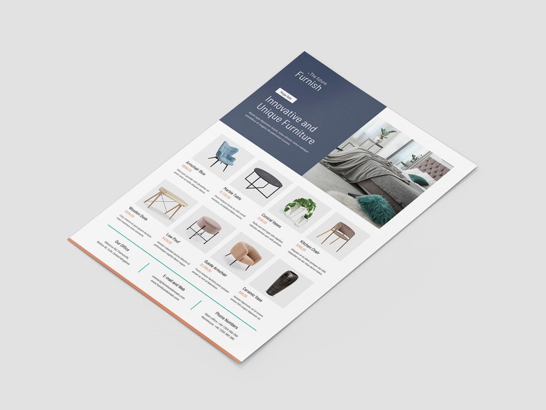 Furniture Company Catalog Flyer Canva Template, Product Presentation ...