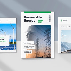 Solar Energy Magazine Template, Canva and Indesign Template, 24 ...