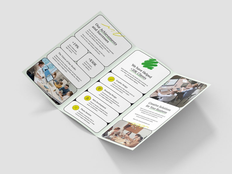 Digital Studio Brochure Tri-fold, Canva Template, Creative Agency Offer ...