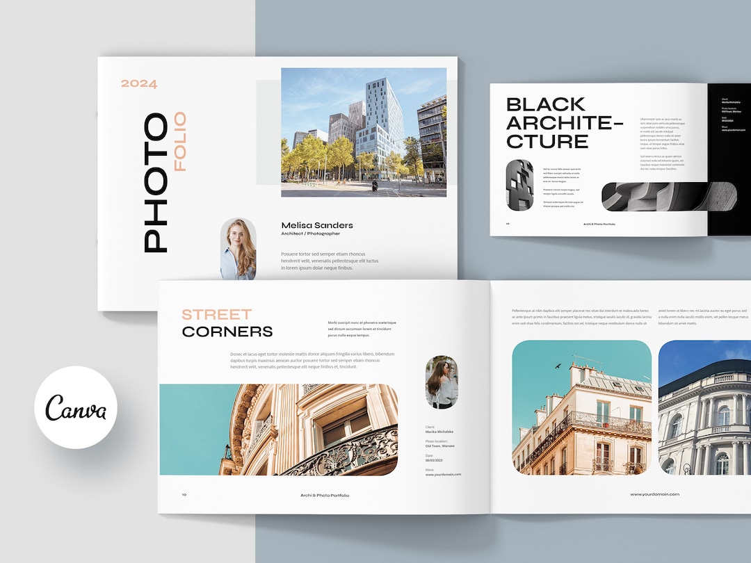 Portfolio Template Canva, Architecture and Interior Design, Brochure ...