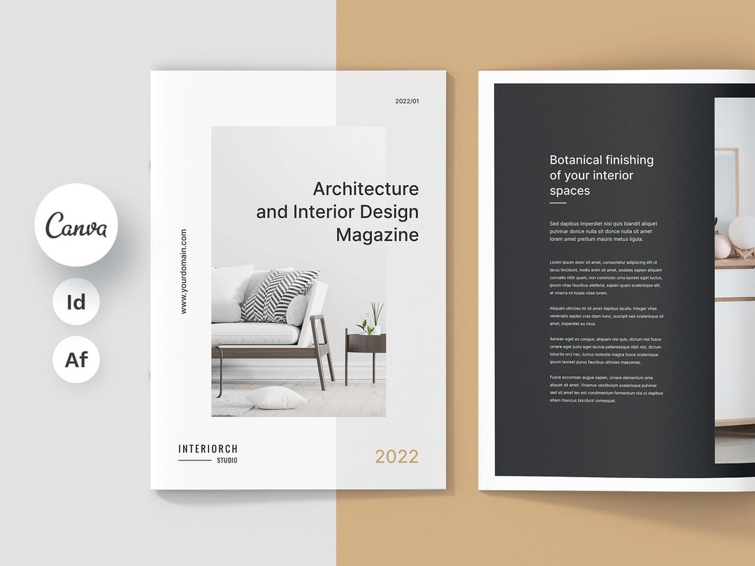 Plantilla de portafolio de arquitectura en InDesign, revista de diseño ...
