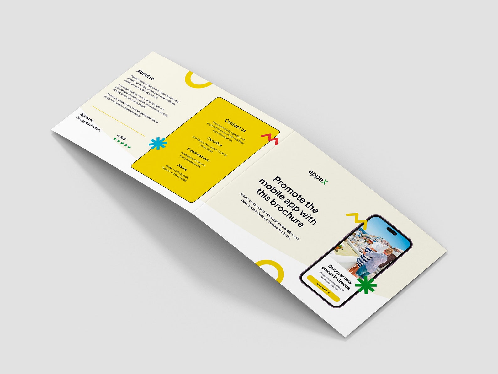 Mobile App Brochure Bi-fold Landscape, Informational and Promotion App ...