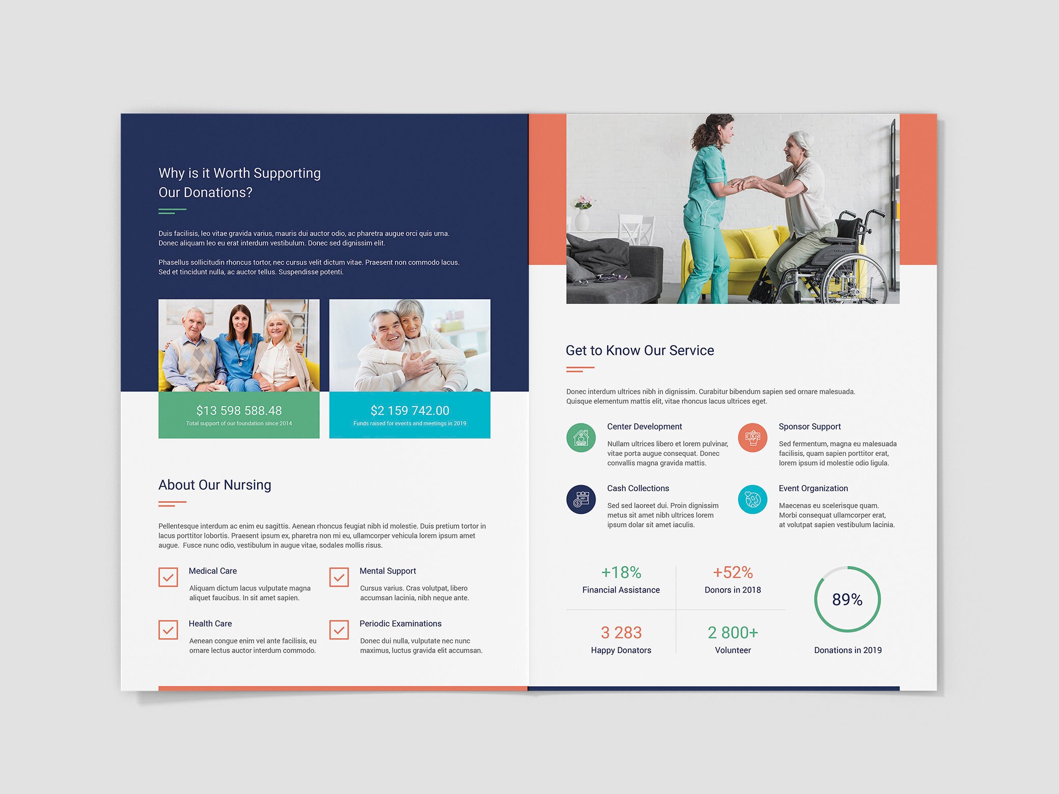 Senior Care Brochure Bifold Canva Template for Elderly Care Services ...