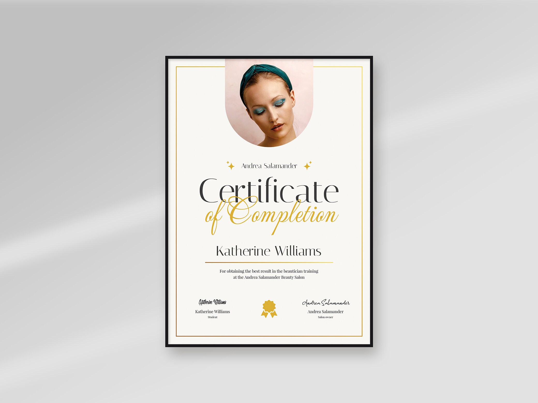 Esthetician Certificate Template, Black and White Luxury Design (canva ...