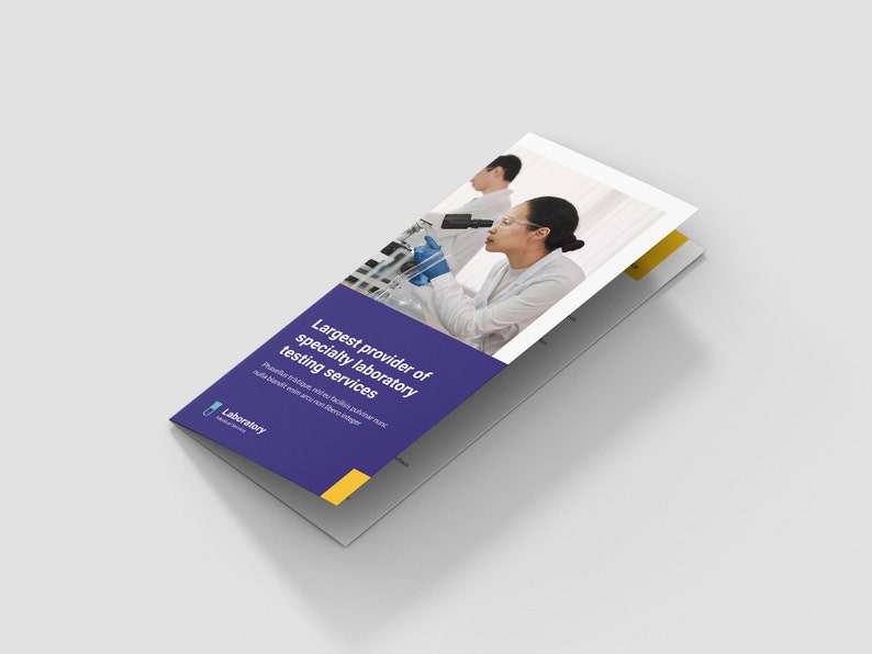 Medical Brochure Trifold Template, Laboratory Pamphlet Canva, PSD ...
