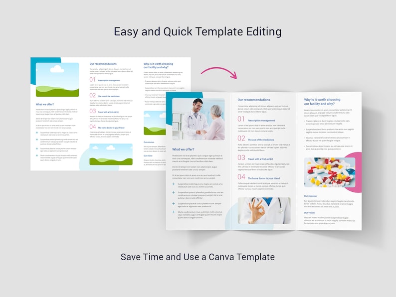 Pharmacy and Medical Brochure Tri-fold, Canva Template, Doctor, Nurse ...