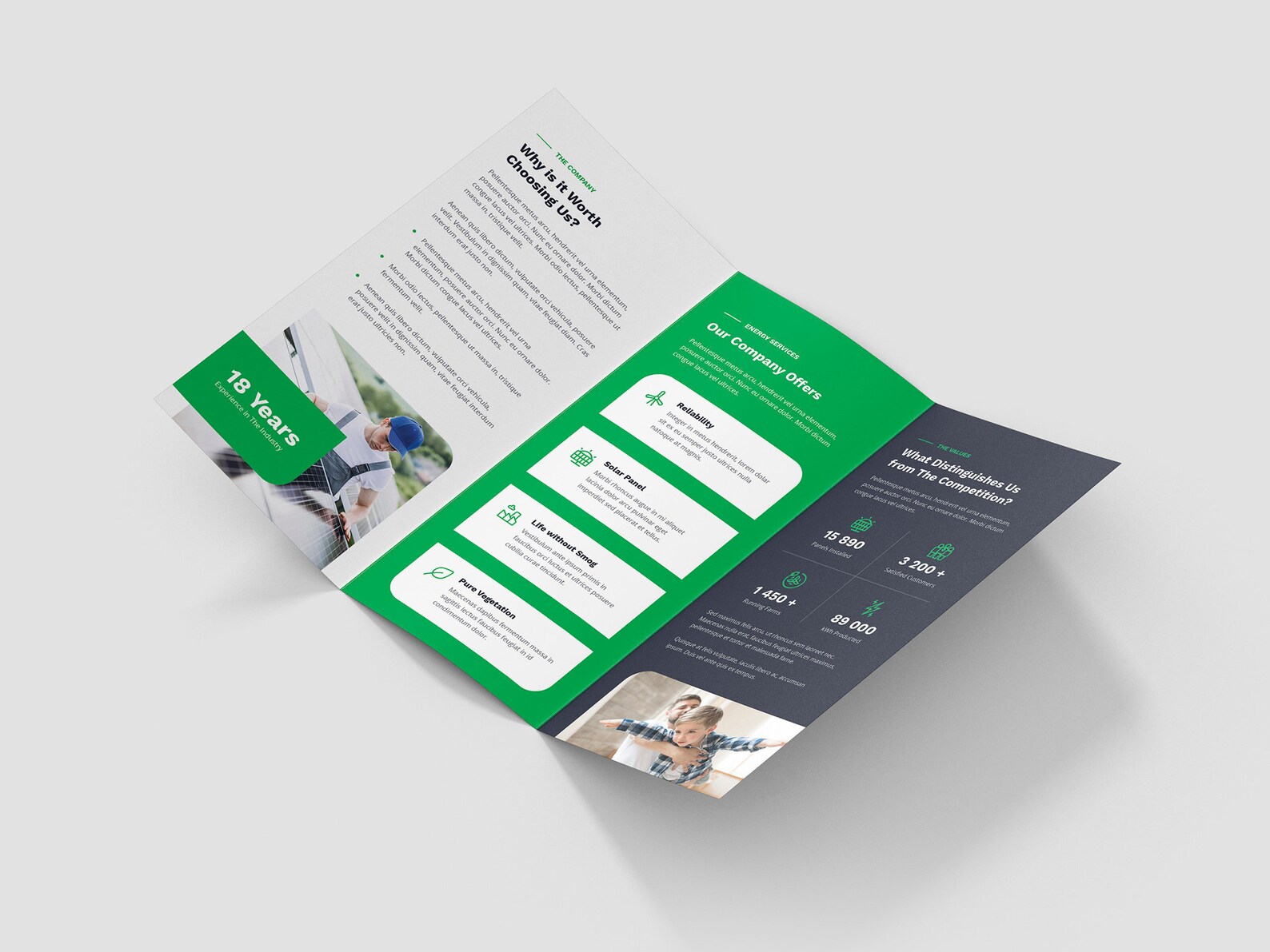 Solar Energy Brochure Tri-fold Template, Canva, Indesign, Photoshop ...