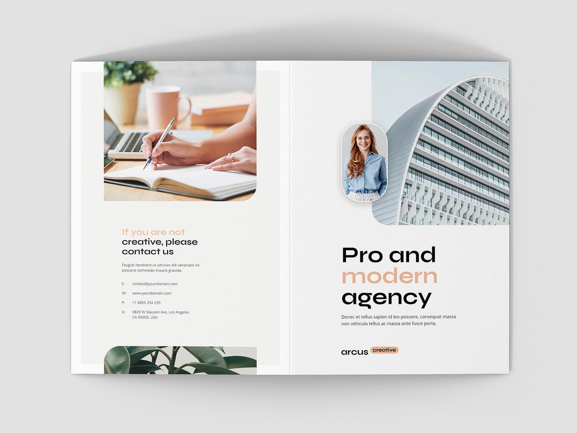 Sleek Arcus Brochure Template for Marketing Agencies and Home Buyers ...