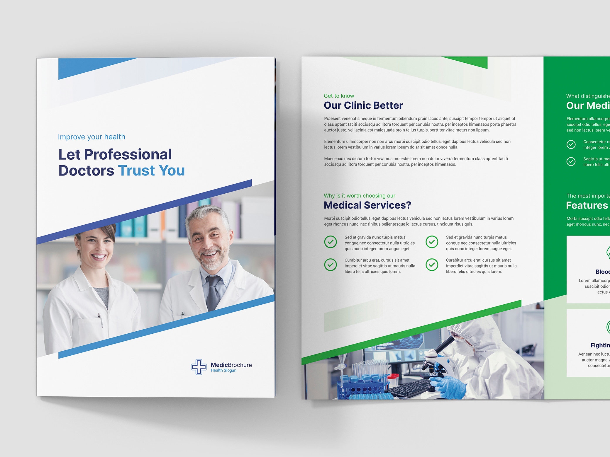 Medic Brochure Bi-fold Canva Template, Doctor, Mental Health Care ...