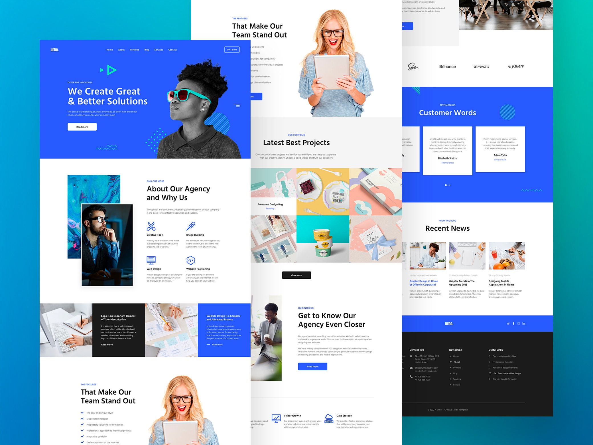 Creative Studio Figma Template, UI Design, Urho Agency, Portfolio ...