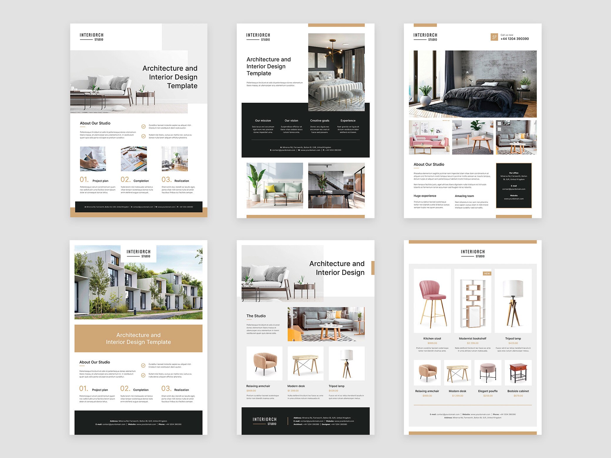 Architecture Flyer Canva Templates, Interior Design Flyer, Catalog ...