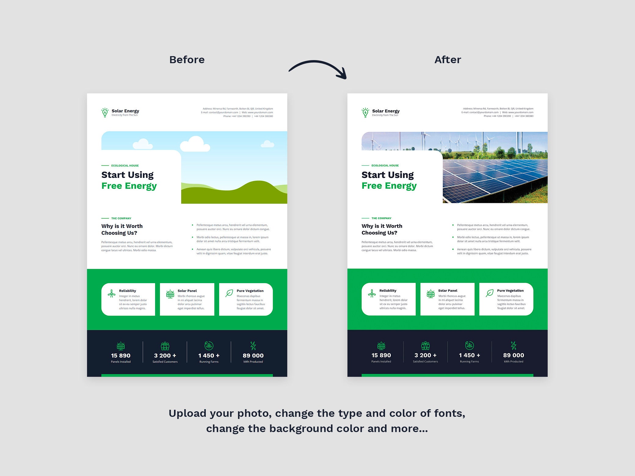 Solar Energy Flyer Template, Construction, Green Energy (canva ...