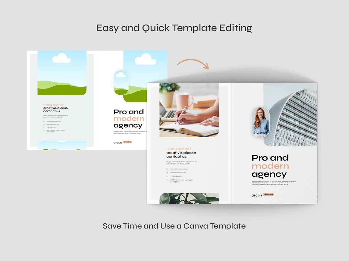 Sleek Arcus Brochure Template for Marketing Agencies and Home Buyers ...