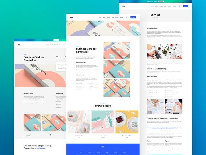 Creative Studio Figma Template, UI Design, Urho Agency, Portfolio ...