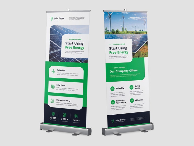 Solar Energy Roll up Banner Canva Template, Renewable Energy, Solar ...