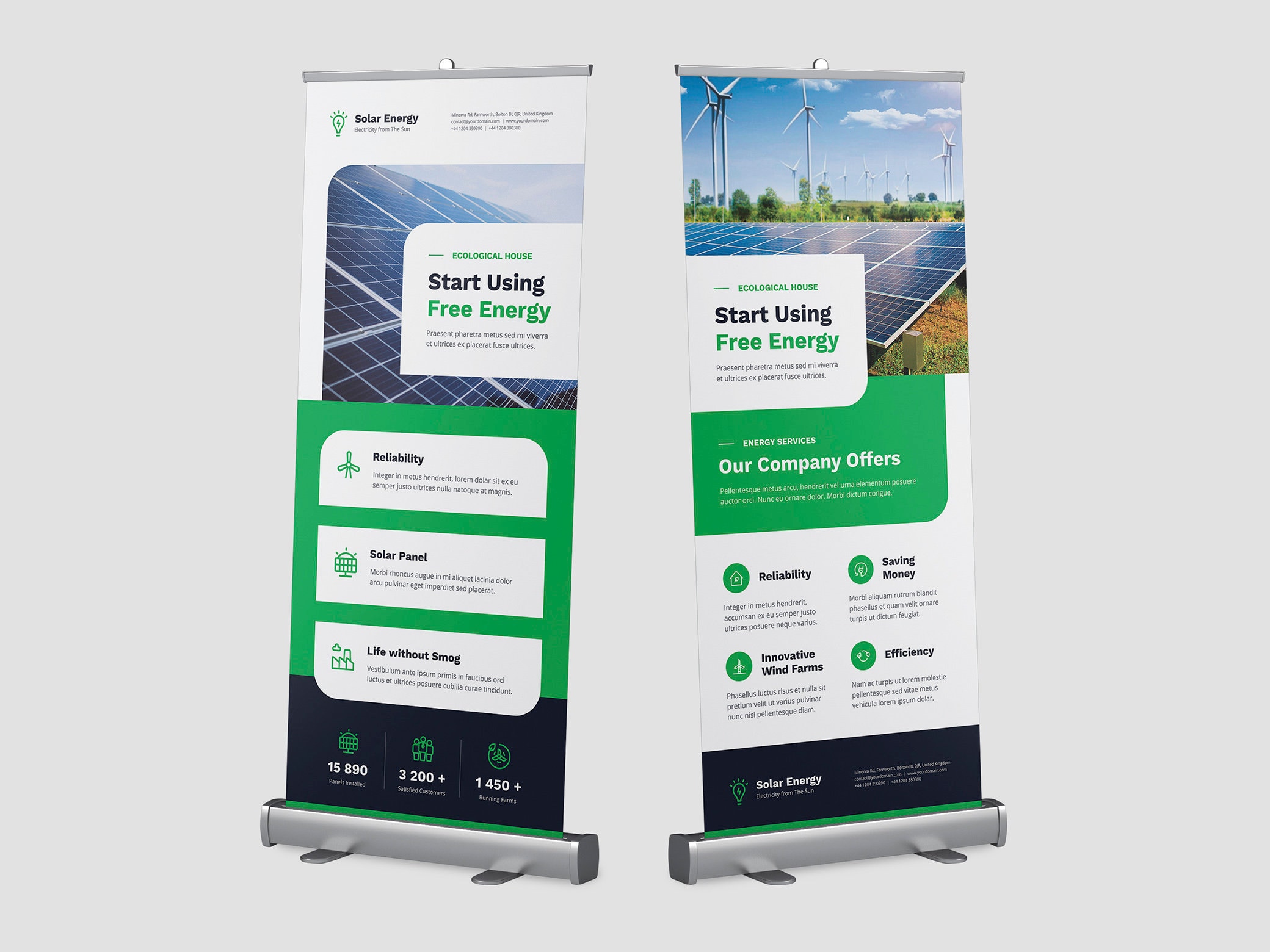 Solar Energy Roll up Banner Canva Template, Renewable Energy, Solar ...