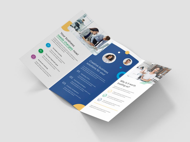 Business Studio Brochure Tri-fold, Canva Template, Social Media Agency ...