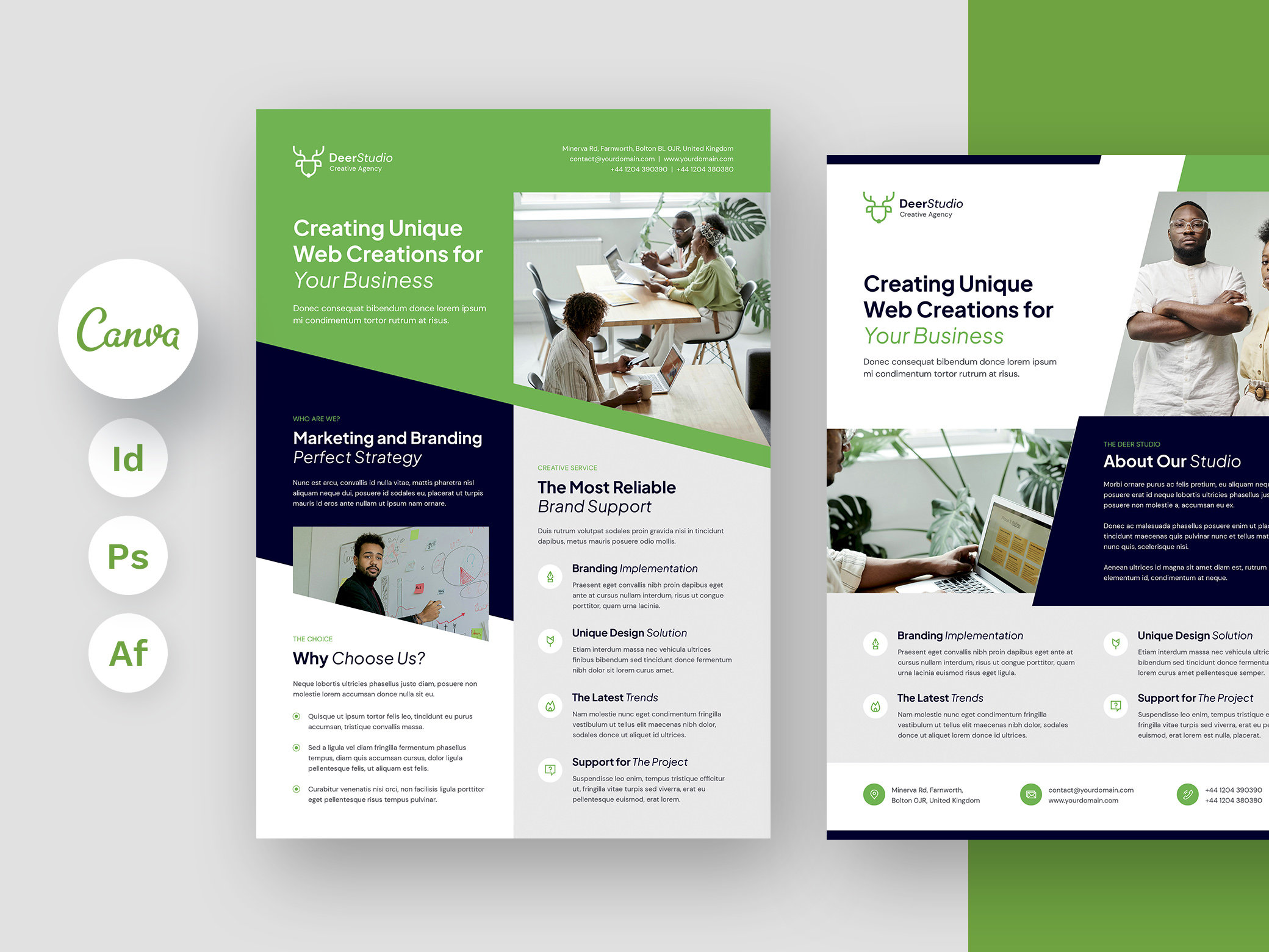 Web Studio Flyer Canva Template, Digital Agency, Solar Panel Offer ...