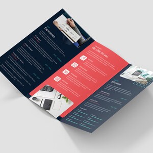 Resume Brochure Tri-fold Canva Template, MS Word Resume Design, Figma ...