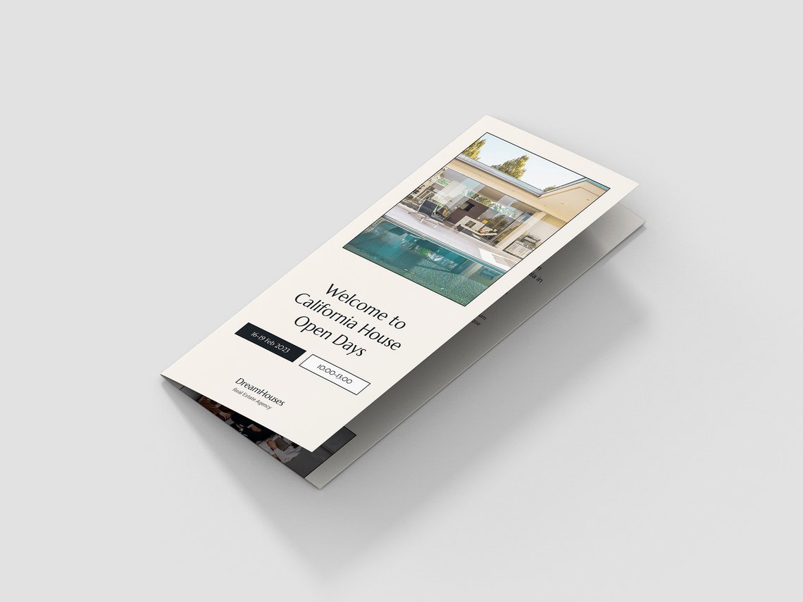 Real Estate Open House Brochure Tri-fold Canva Template, Realtor ...