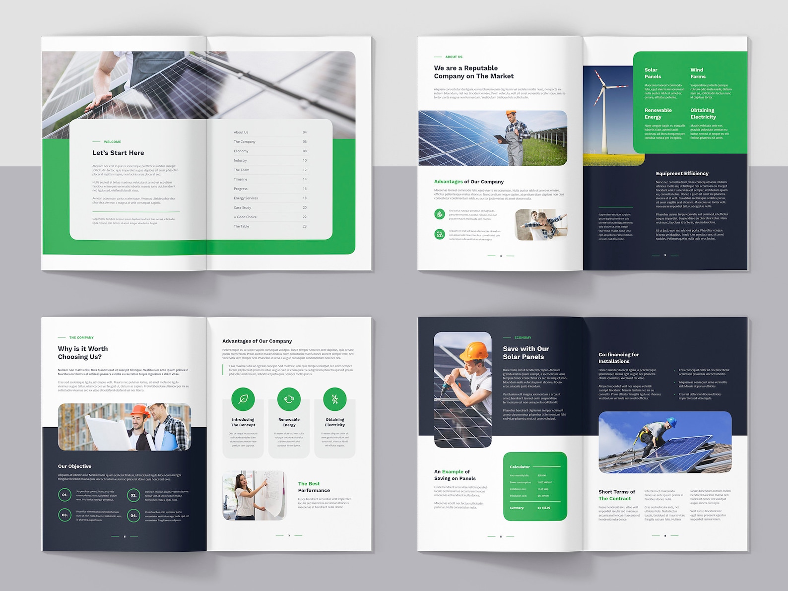 Solar Energy Company Profile, Canva Template, Indesign and Affinity ...