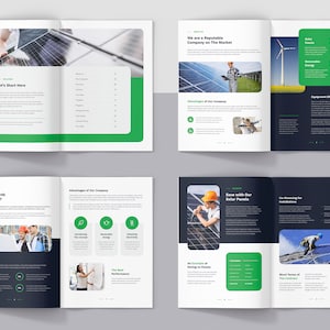 Solar Energy Company Profile, Canva Template, Indesign and Affinity ...