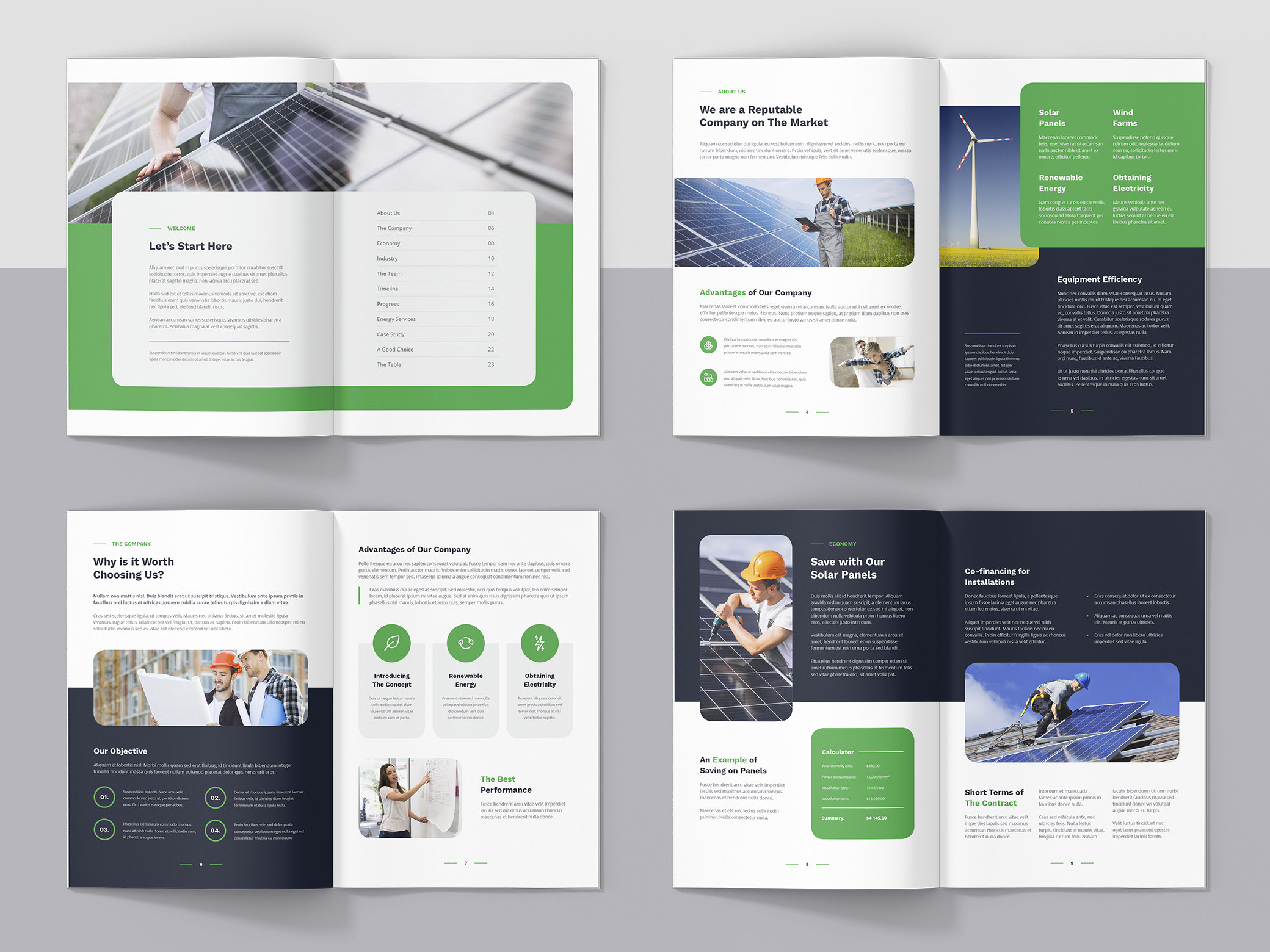 Solar Energy Company Profile, Canva Template, Indesign and Affinity ...