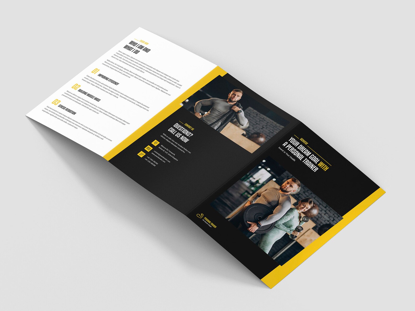 Personal Trainer, Brochure Template, Brochure Tri-fold A5, Canva ...