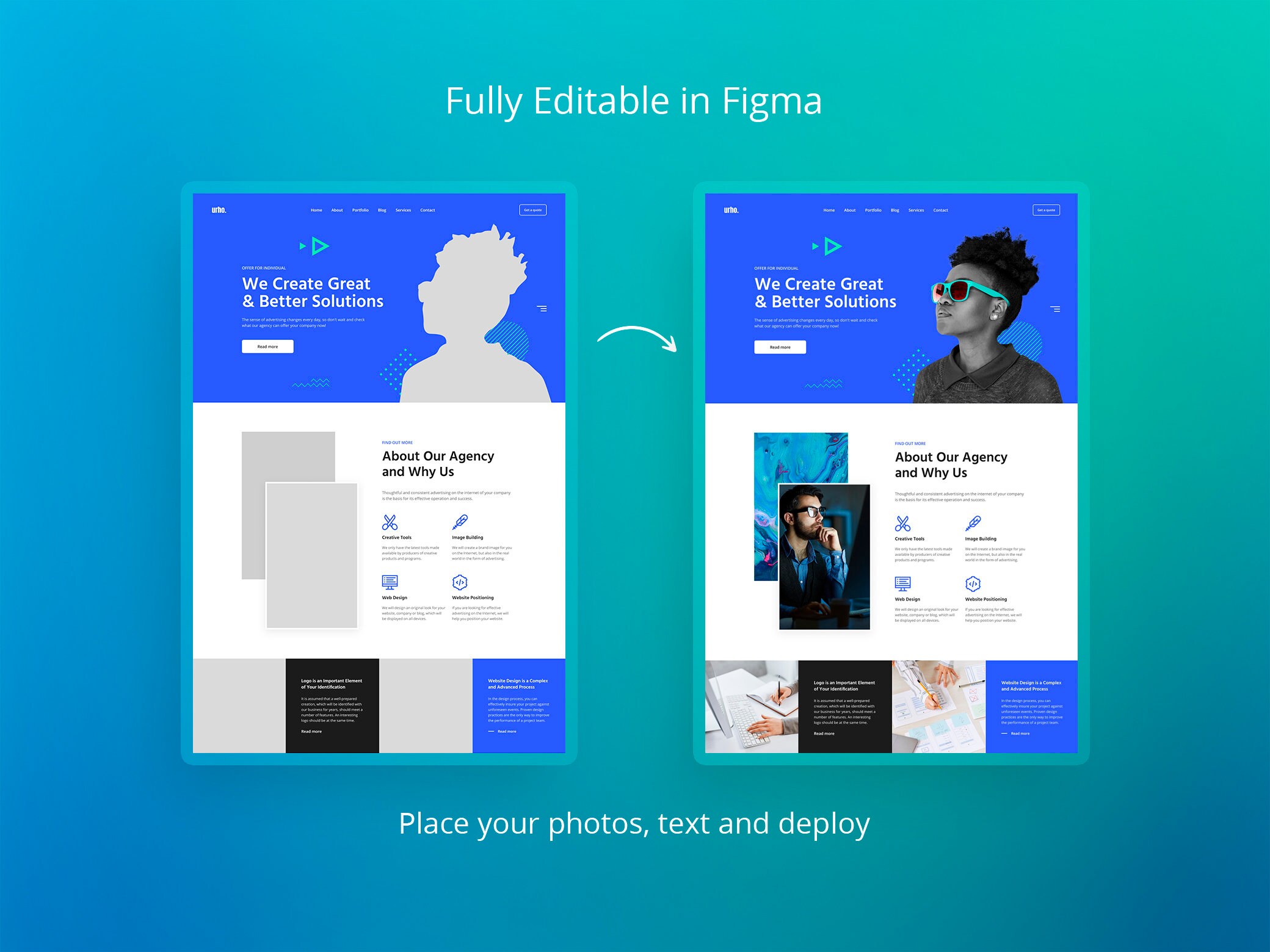 Creative Studio Figma Template, UI Design, Urho Agency, Portfolio ...